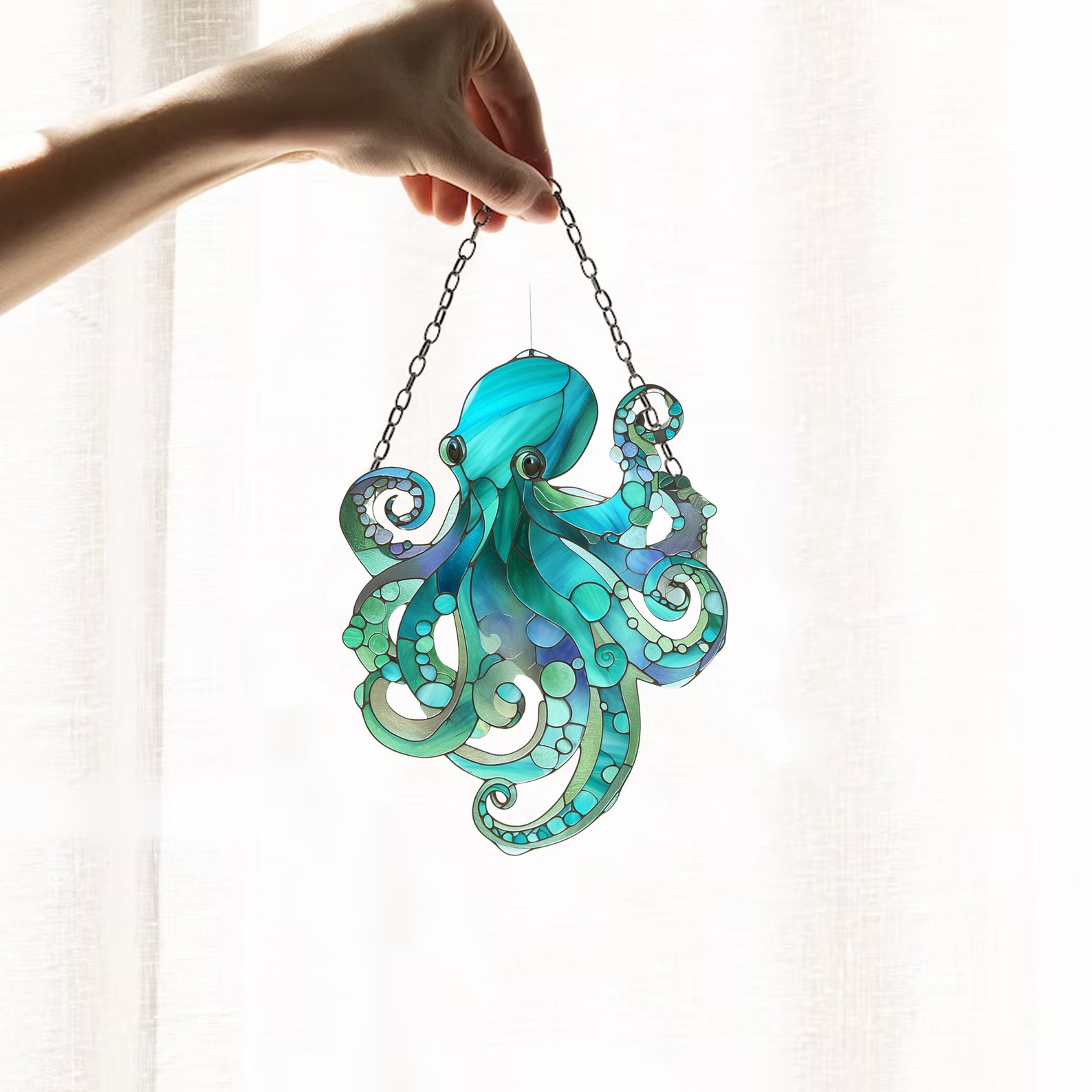 Blue Octopus Acrylic Window Decor, Sea Octopus Decor, Acrylic Octopus ...