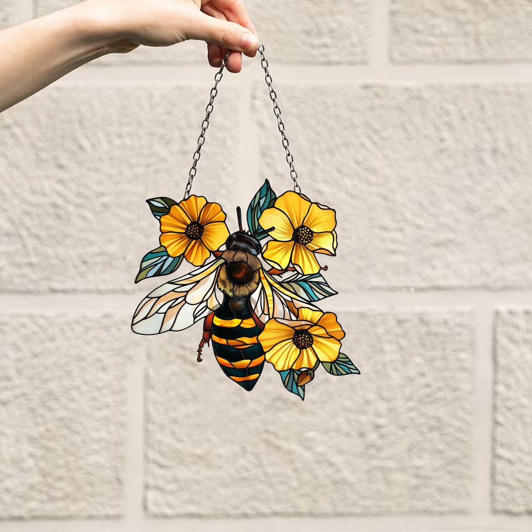 Acrylic Honey Bee & Sunflower Window Hanging: Bee Lover Gift - Etsy