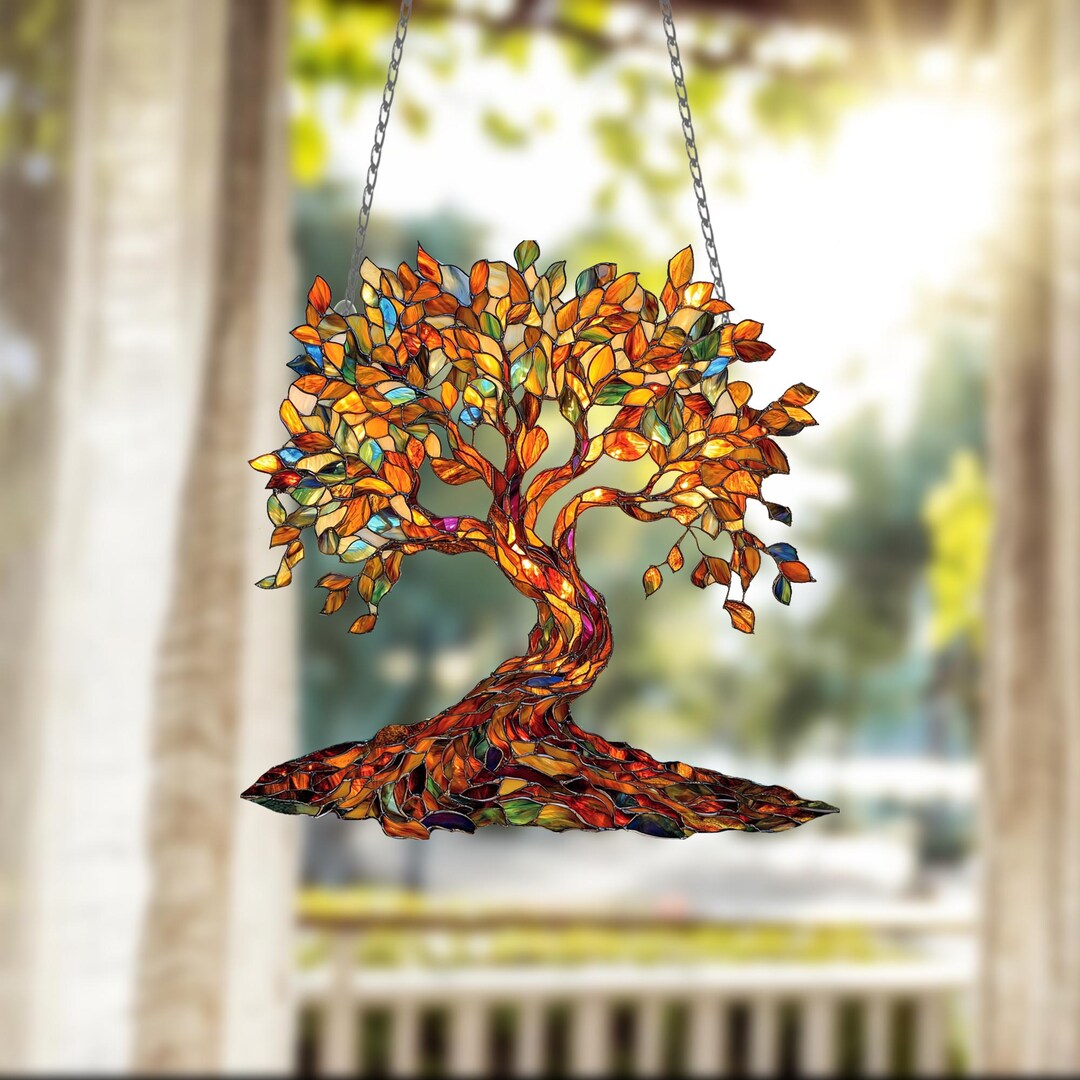 Olive Tree Acrylic Window Hangings, Tree of Life Window Decor, Faith ...