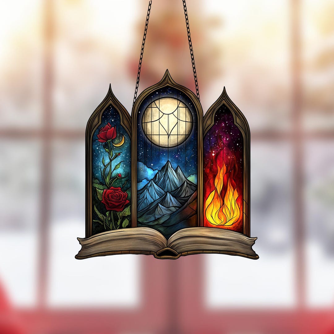 Magical Book Acrylic Window Hanging, Magical Castle Window Decor ...