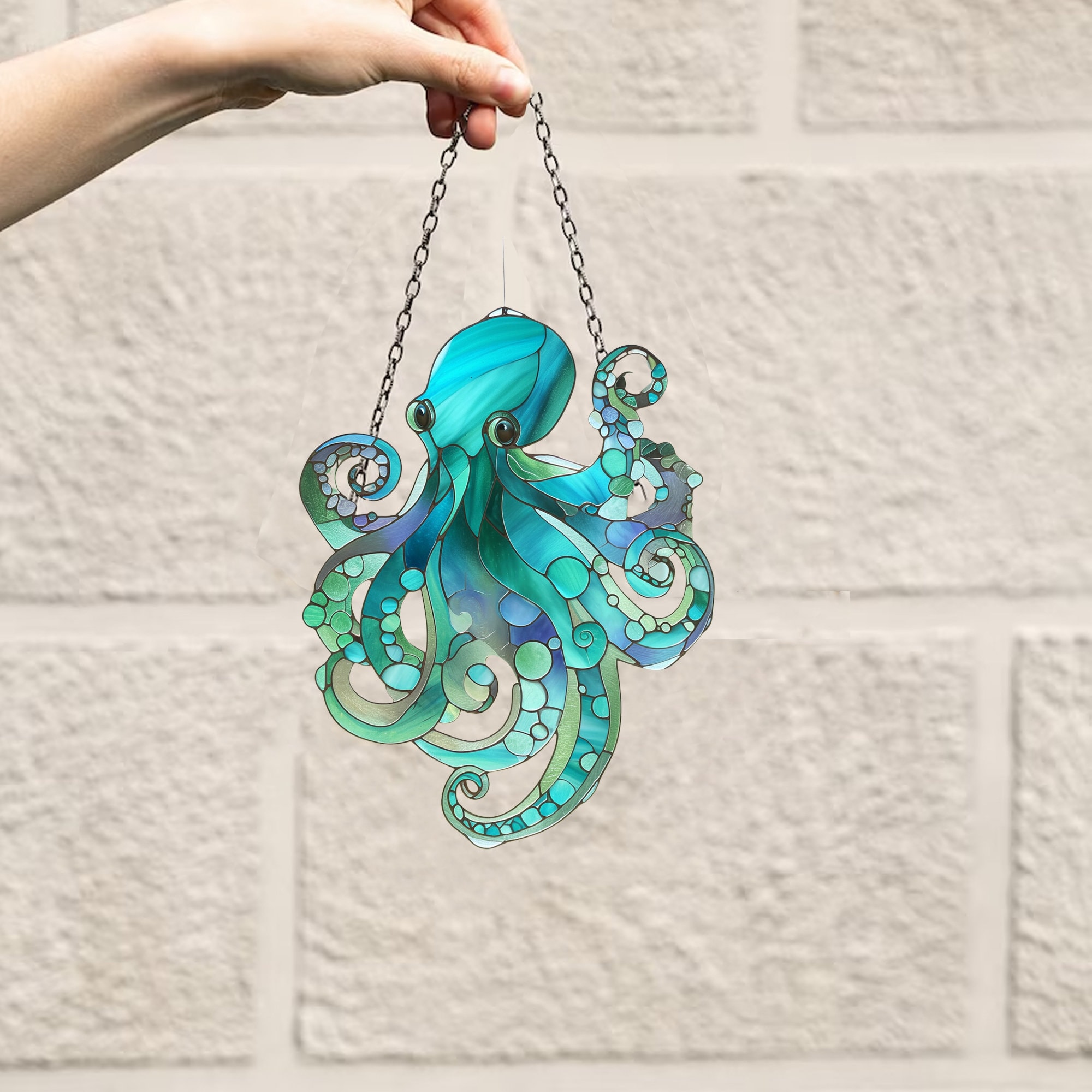 Blue Octopus Acrylic Window Decor, Sea Octopus Decor, Acrylic Octopus ...