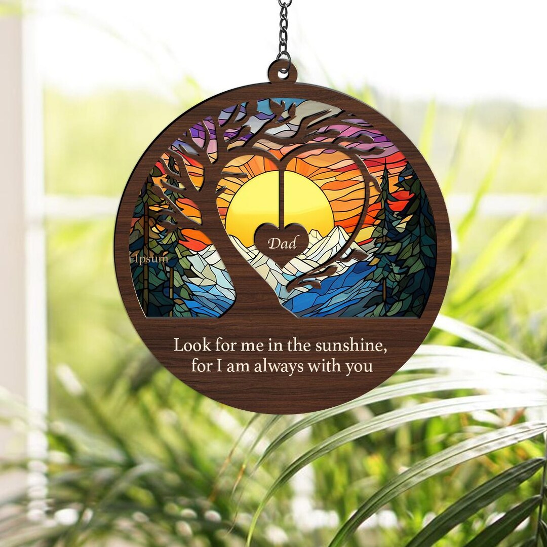 Personalized Memorial Suncatcher: Custom Dad Remembrance Gift - Etsy