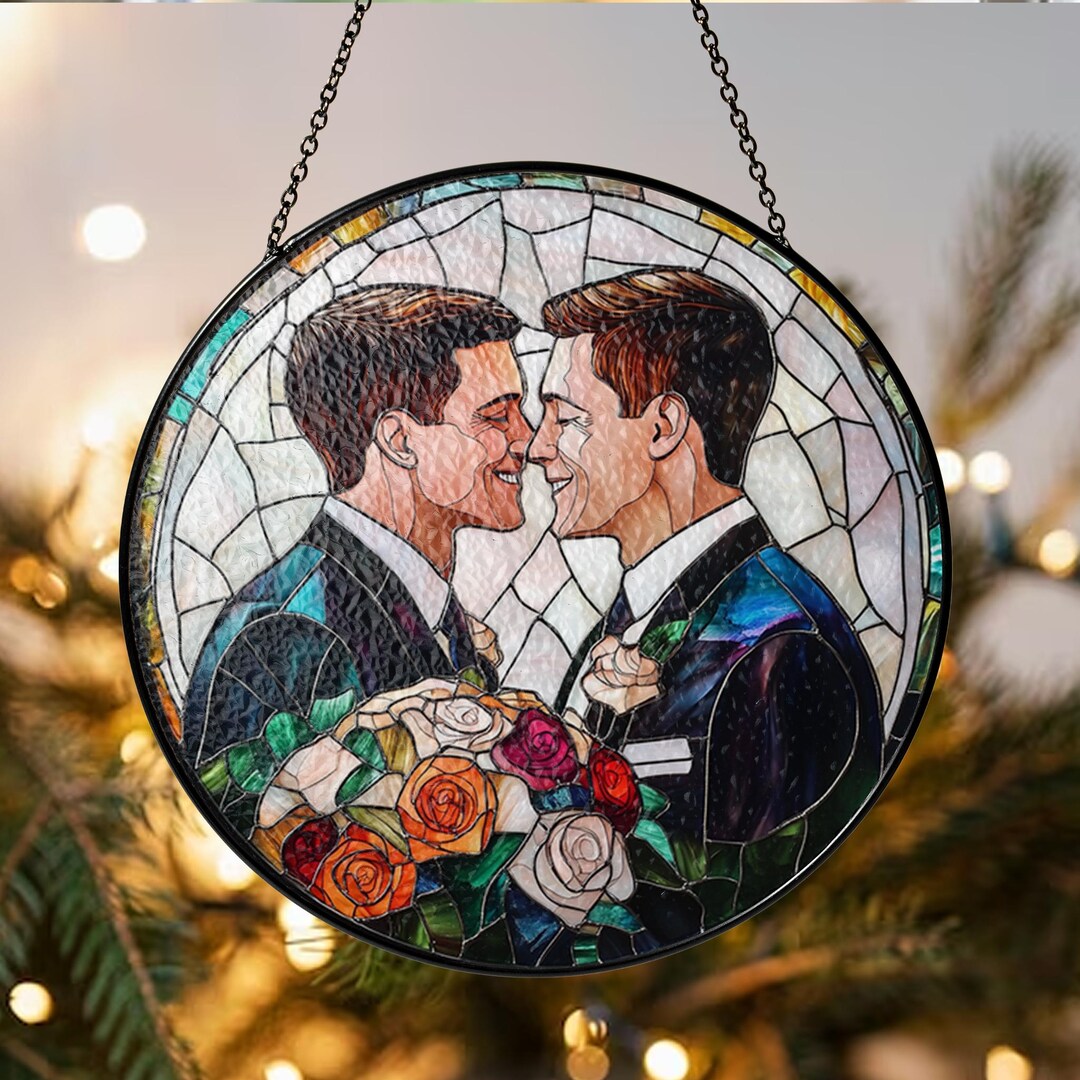 Personalized Stained Glass Couples LGBT Portrait From Photo, Wedding ...