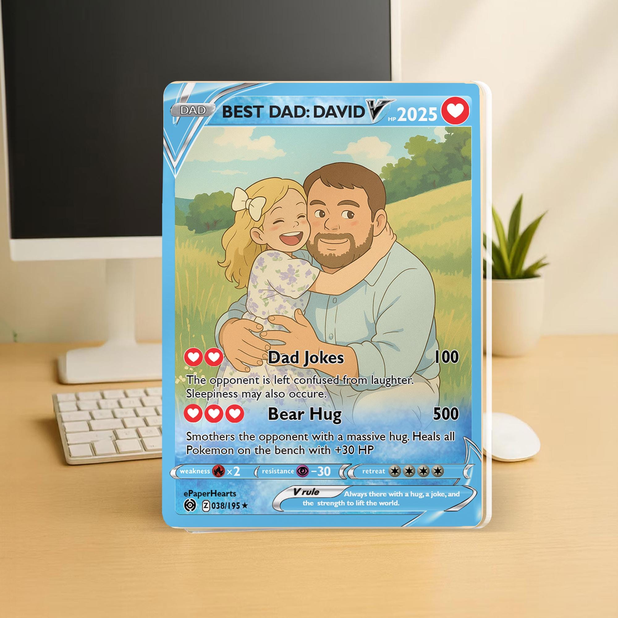 Personalized Father's Day Acrylic Plaque: Custom Photo Card Gift - Etsy