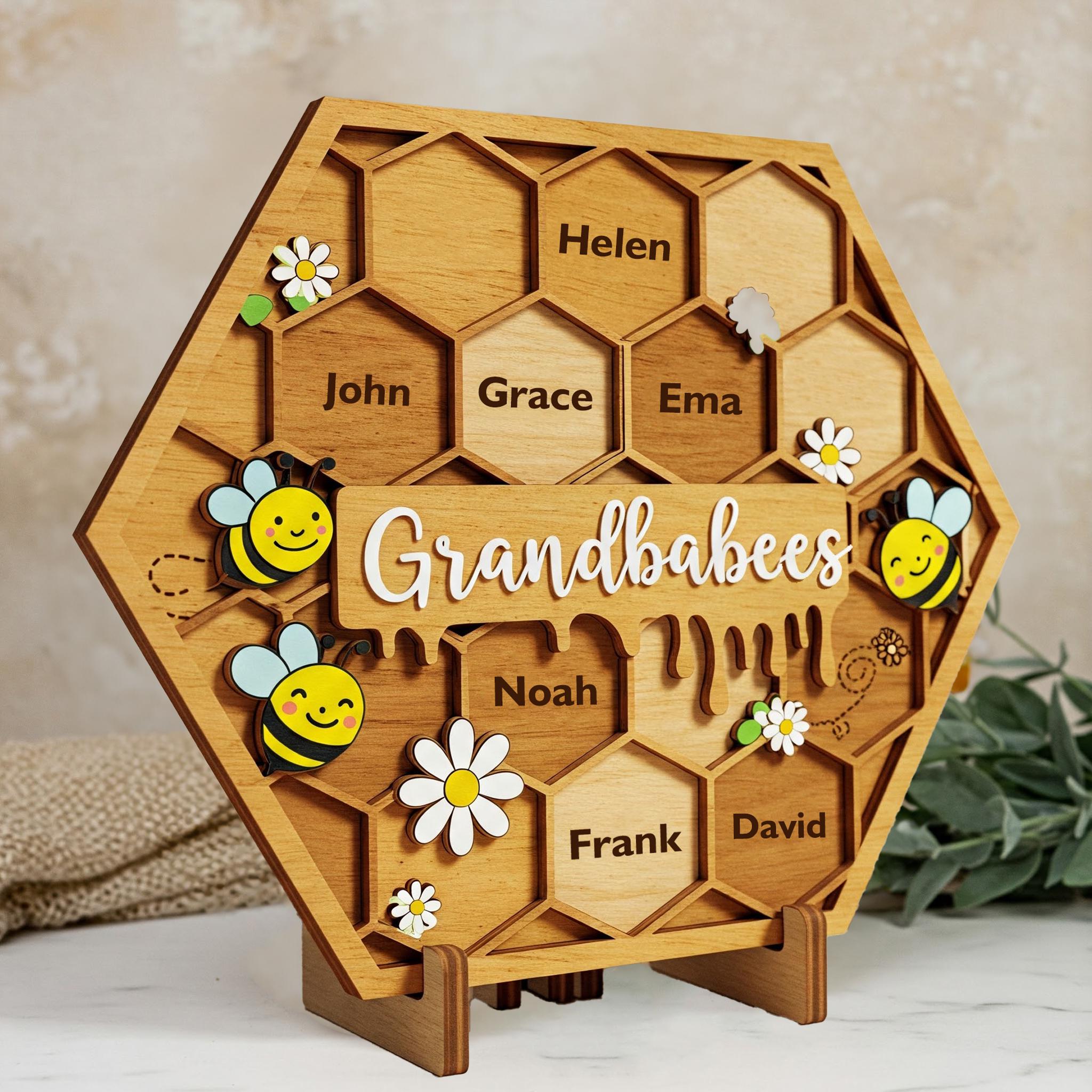 Personalized Bee Hive Family Tree Plaque: Custom Grandparent Gift - Etsy