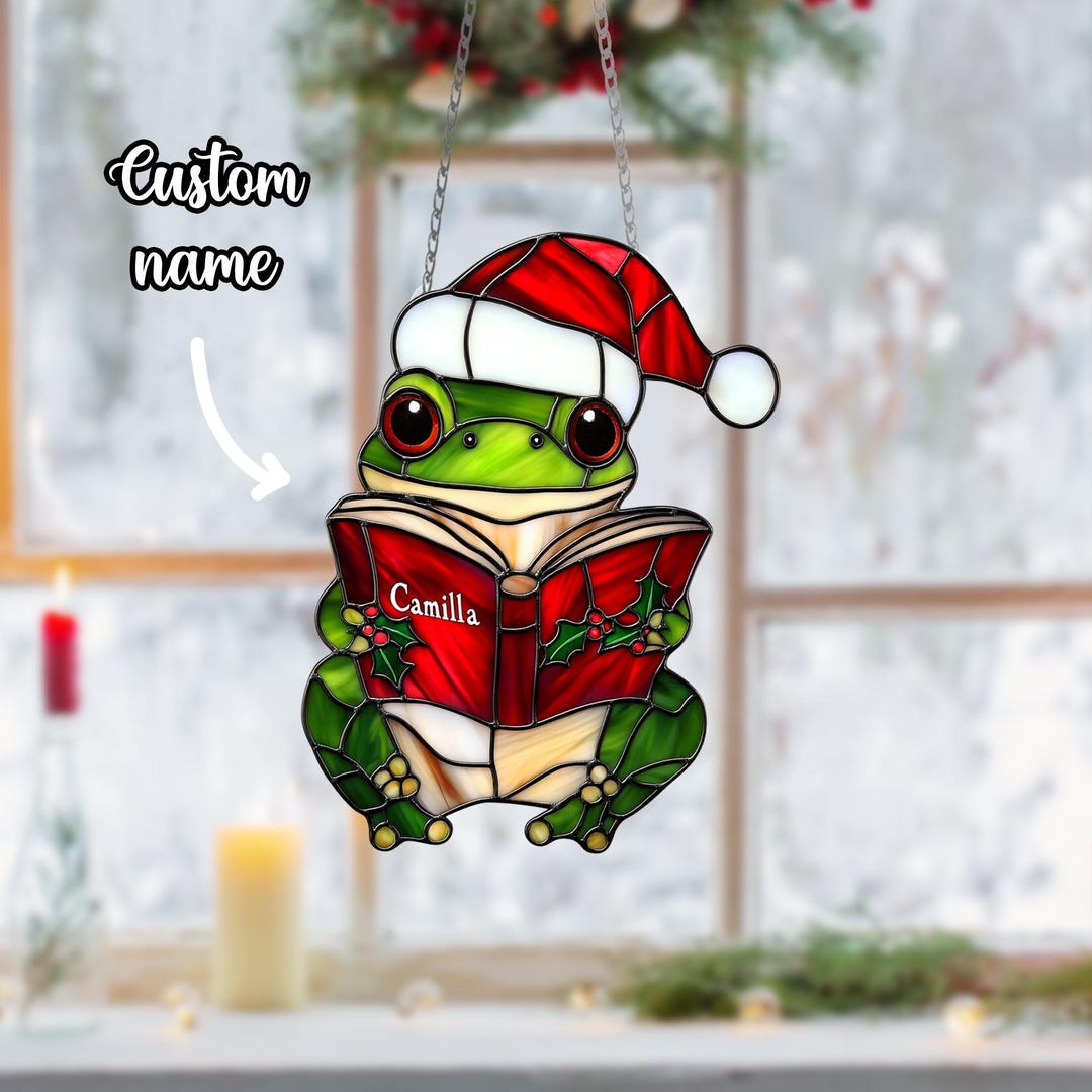 Personalized Frog Christmas Ornament, Cute Frog Christmas Acrylic ...