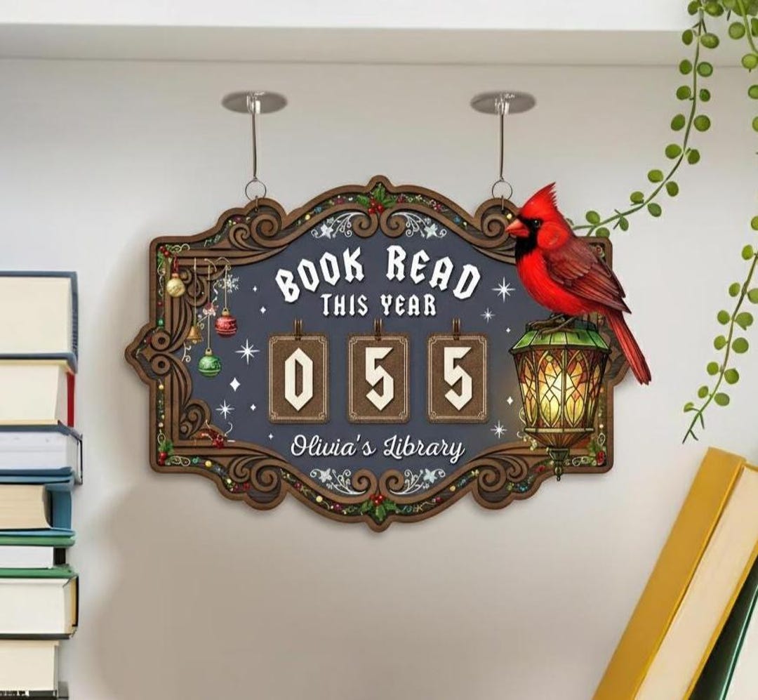 Personalized Cardinal Book Tracker Flip Counter, Books Read This Year ...