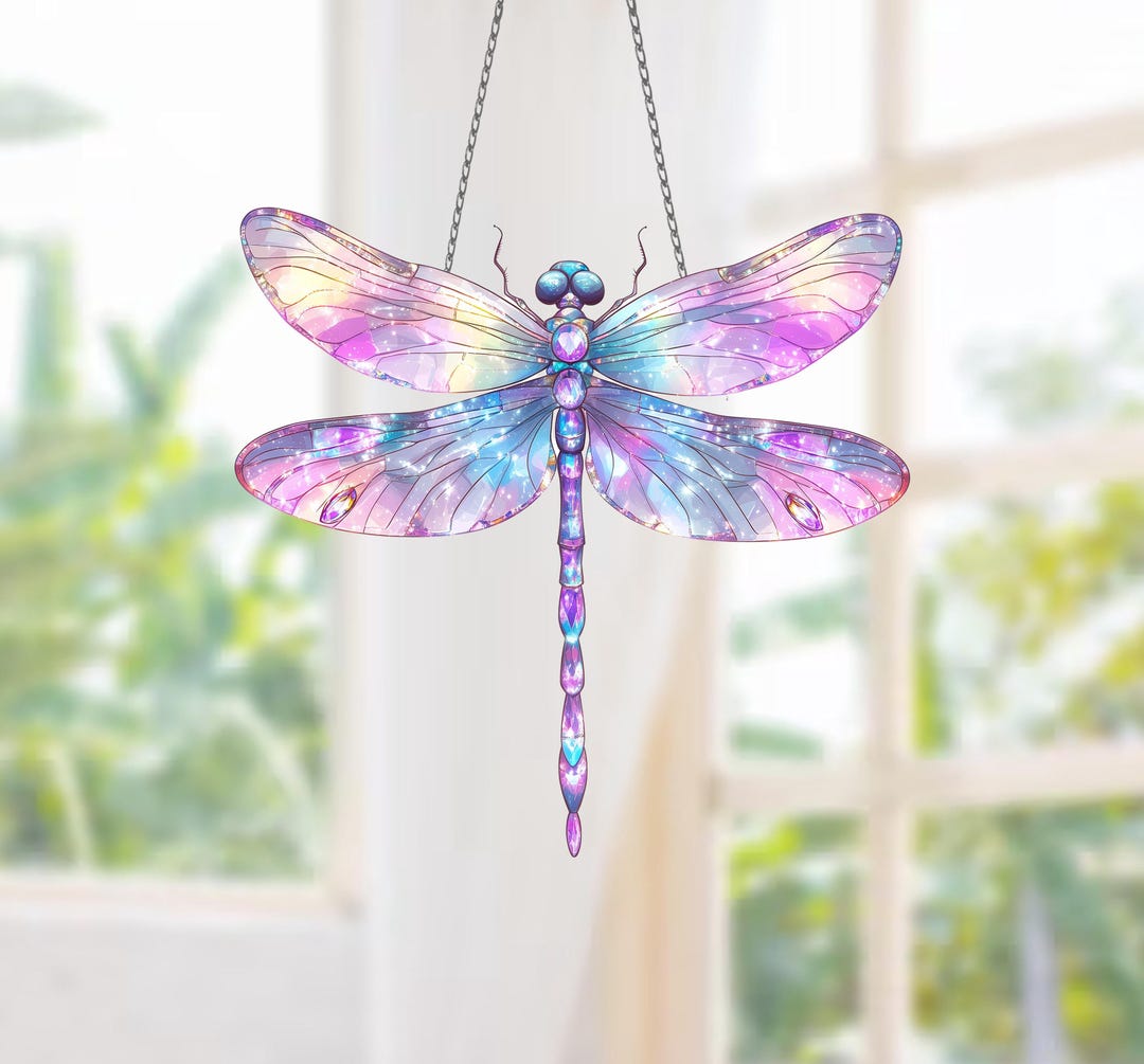 Dragonfly Window Decor, Celtic Dragonfly Acrylic Window Hanging Art ...