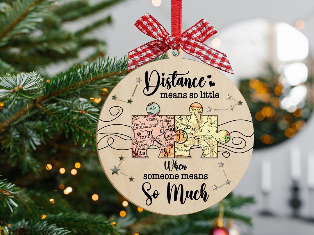 Personalized Long Distance Christmas Ornament: Custom State, Newlywed ...