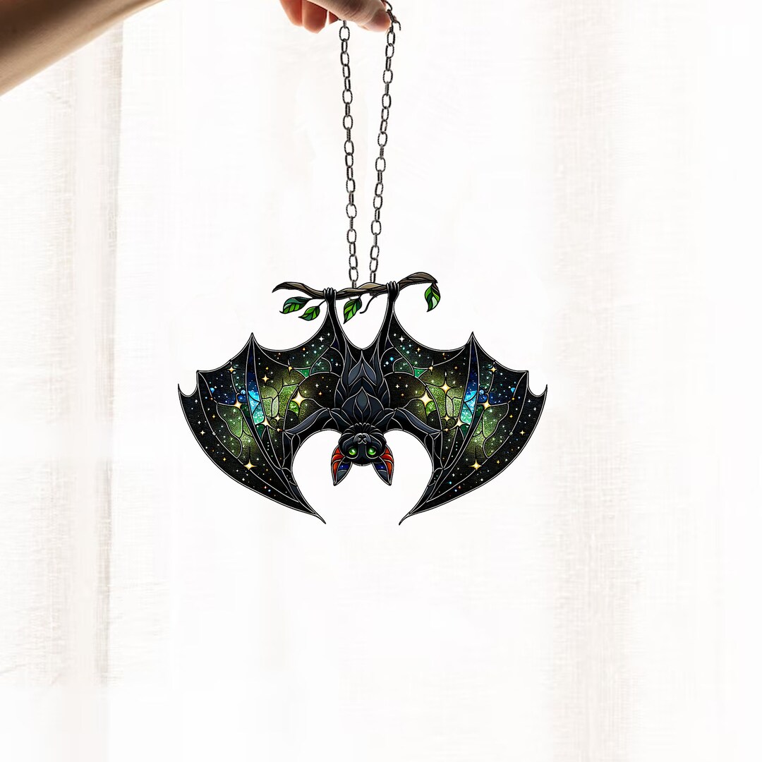 Bat Gothic Window Decor, Mythical Creature Acrylic Window Hanging Art ...