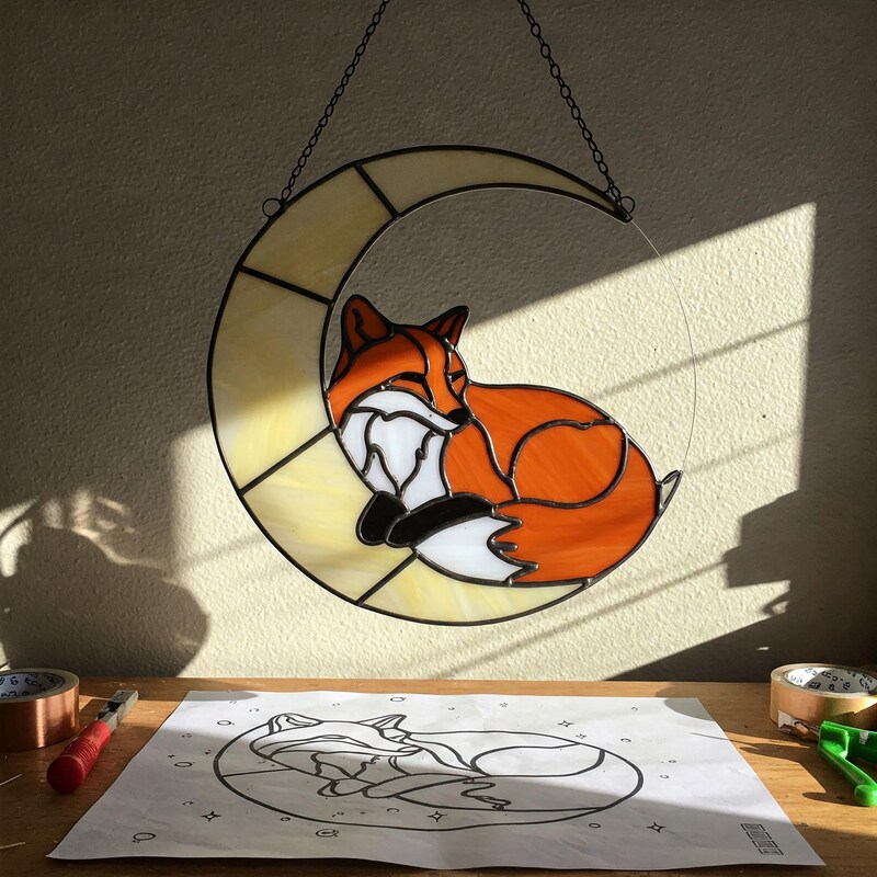 Stained Glass Fox - Etsy