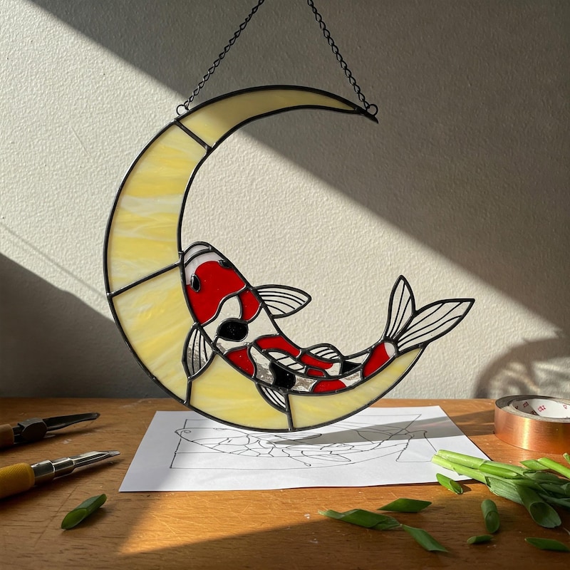 Stained Glass Koi Fish - Etsy