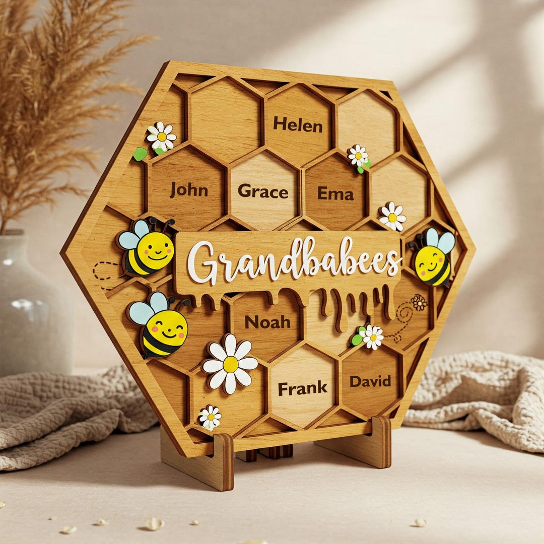 Personalized Bee Hive Family Tree Plaque: Custom Grandparent Gift - Etsy