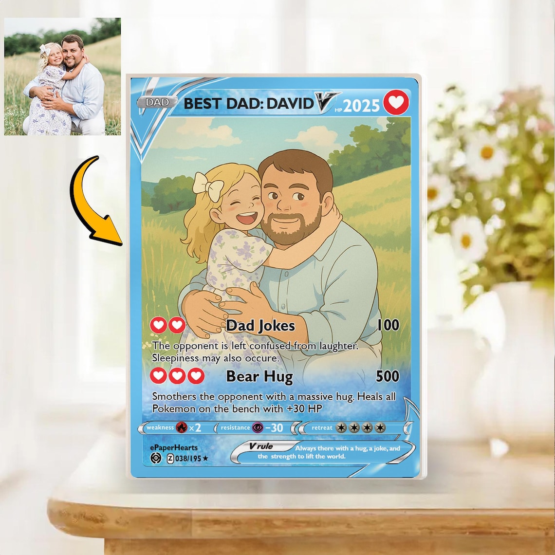 Personalized Father's Day Acrylic Plaque: Custom Photo Card Gift - Etsy