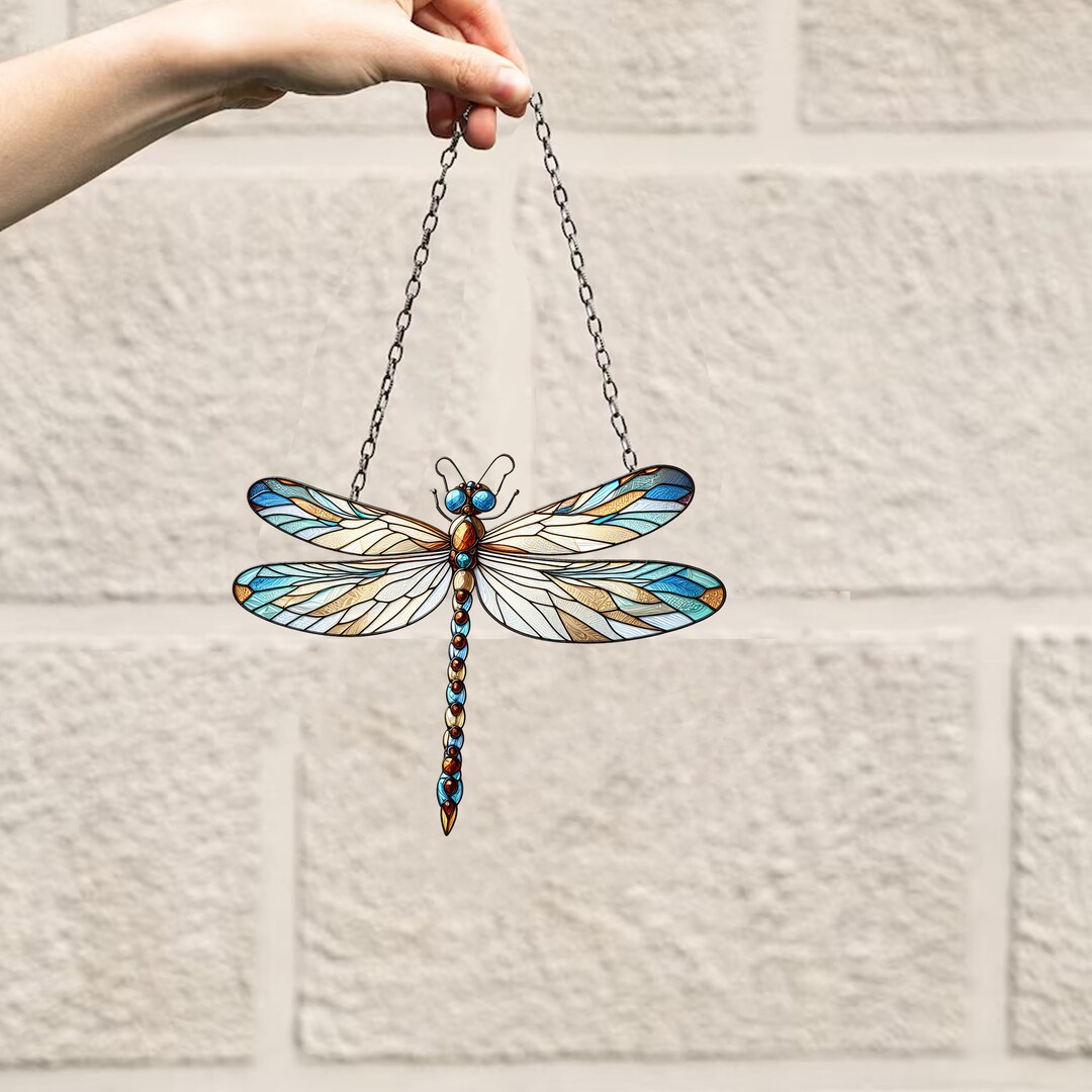 Dragonfly Window Decor, Fly Insect Acrylic Window Hanging Art ...