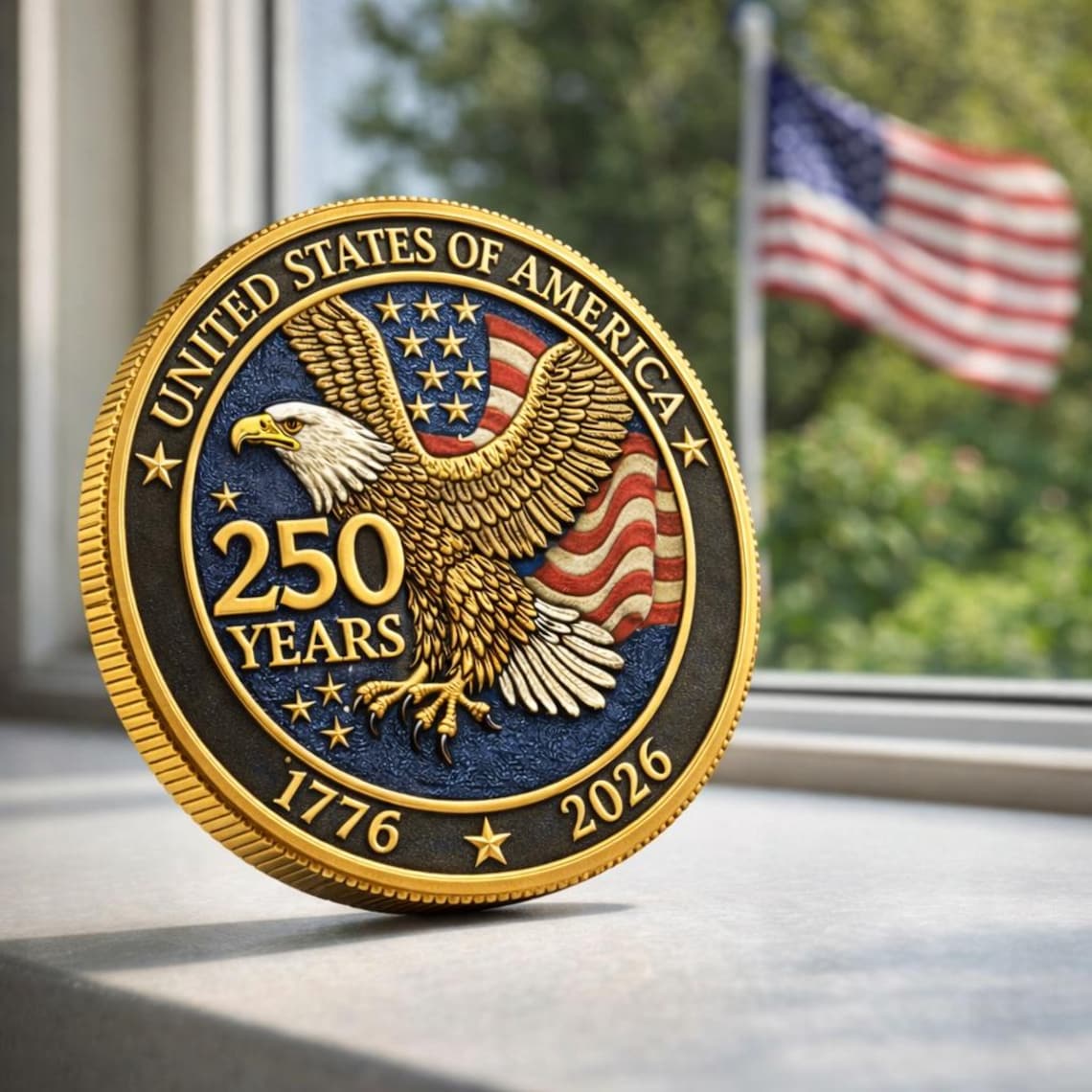United States 250 Years of Freedom 3D Art Coin, 1776-2026, 250TH ...