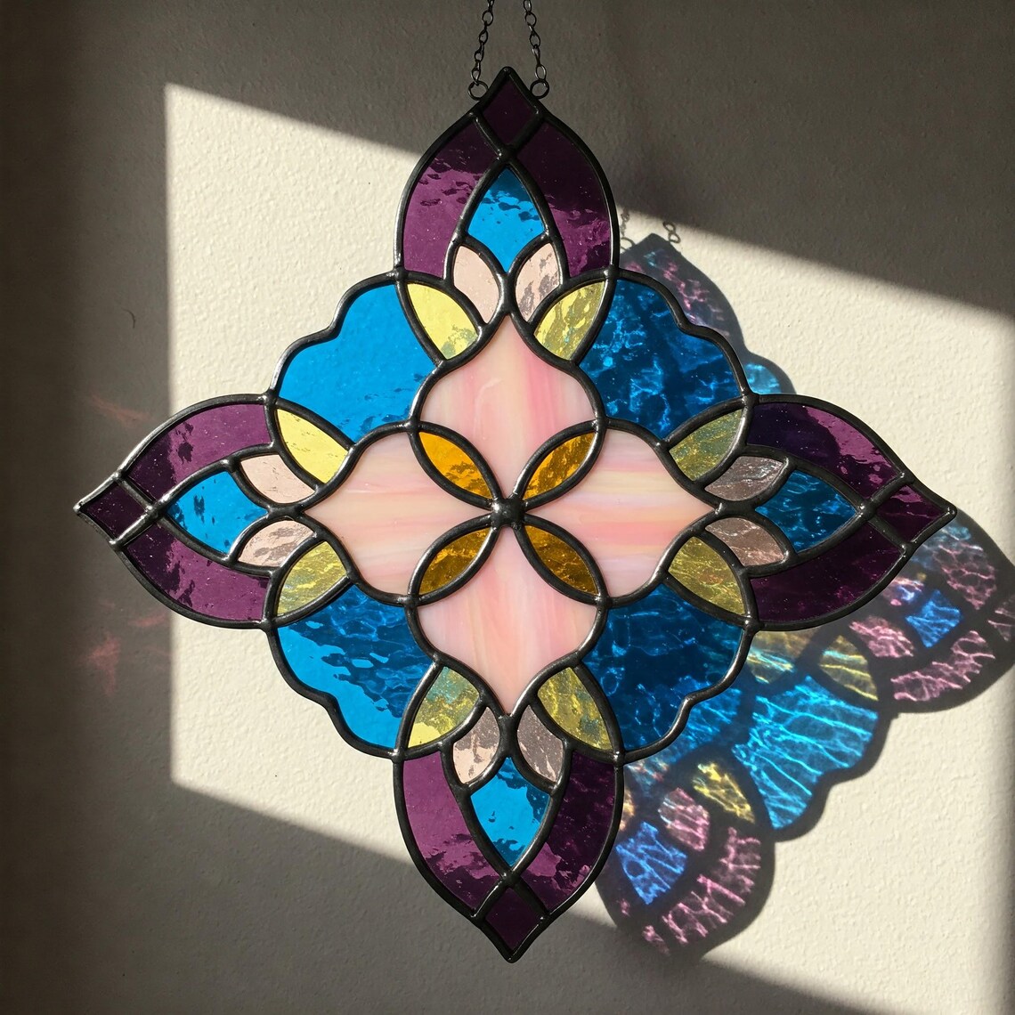 Geometric Southwestern Stained Glass Pattern: Festive Suncatcher Design ...