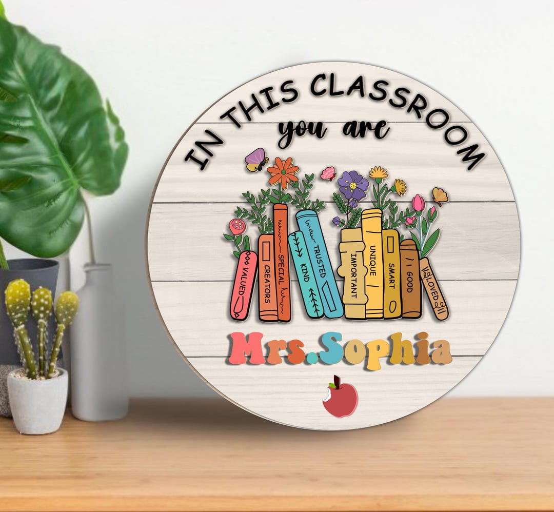 Custom Teacher Door Hanger: 3D Classroom Decor, Back to School Gift - Etsy