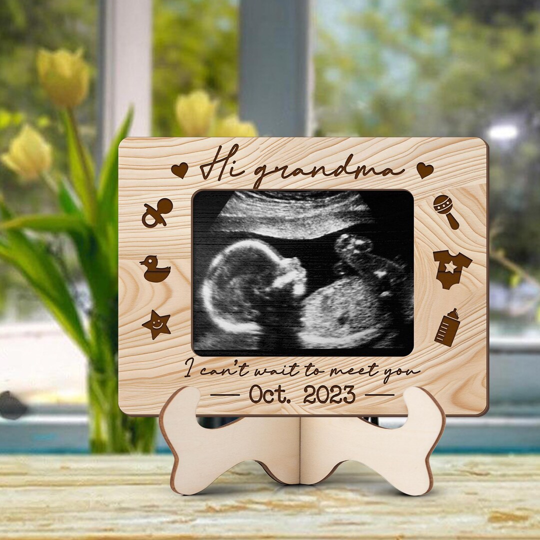 Hi Grandma and Grandpa Photo Ultrasound Frame, Family Pregnancy ...