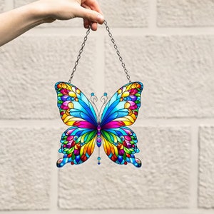 Colorful Butterflies Window Decor, Mica Flowers Ornament, Flowers Wall ...