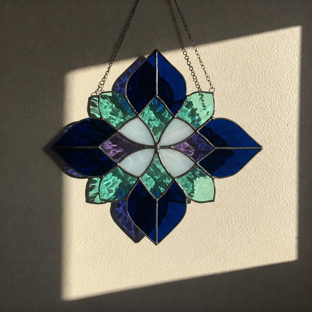 Geometric Southwestern Stained Glass Pattern: Festive Suncatcher Design ...