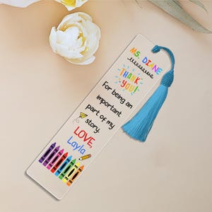 Personalized Name Teacher Bookmark, Teacher Appreciation Gift, Gift for ...