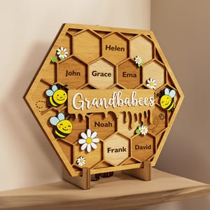 Personalized Bee Hive Family Tree Plaque: Custom Grandparent Gift - Etsy