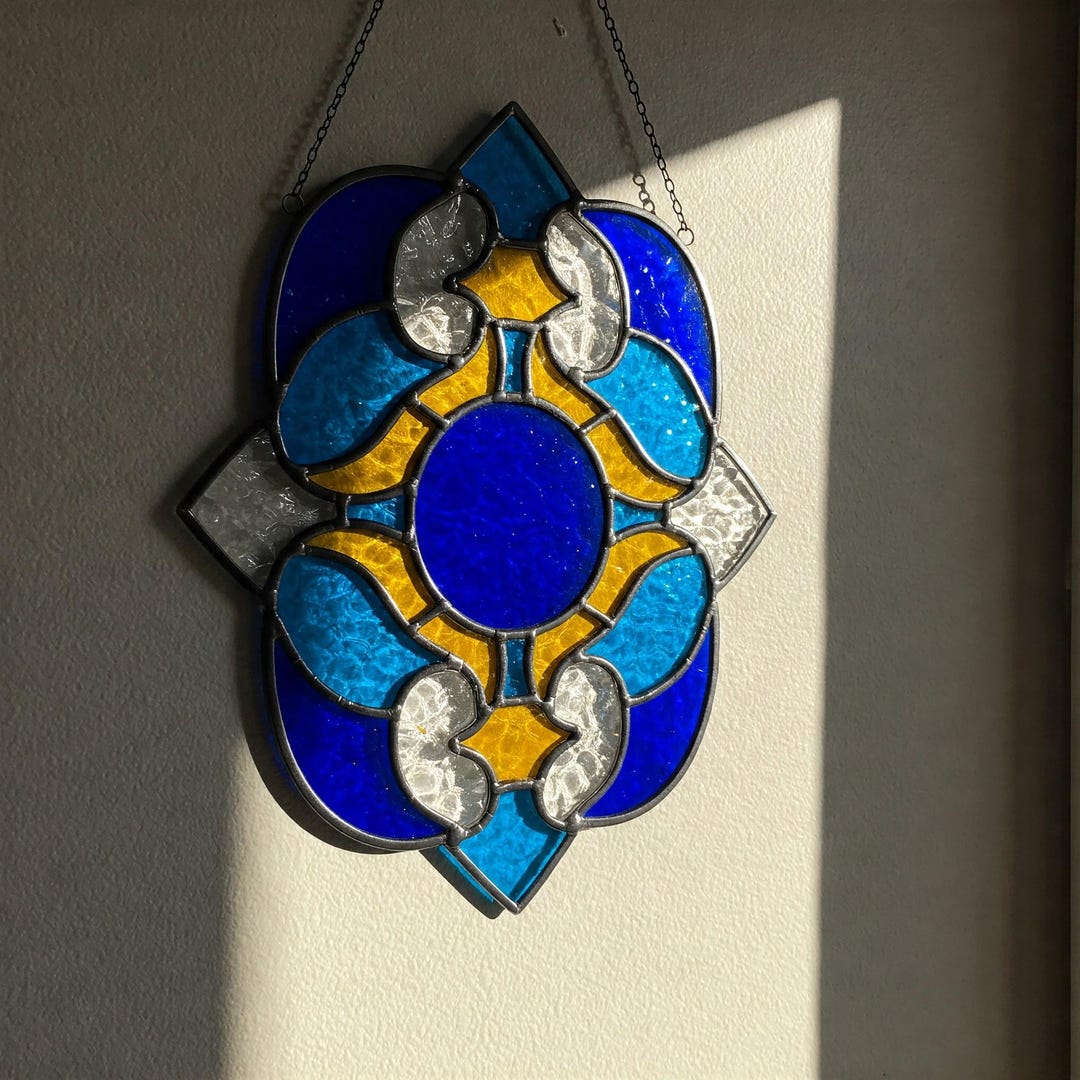 Digital Download Geometric Southwestern Stained Glass PATTERN, Festive ...