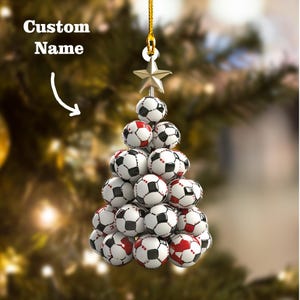 Personalized Soccer Ball Christmas Ornament: Acrylic Football Tree ...