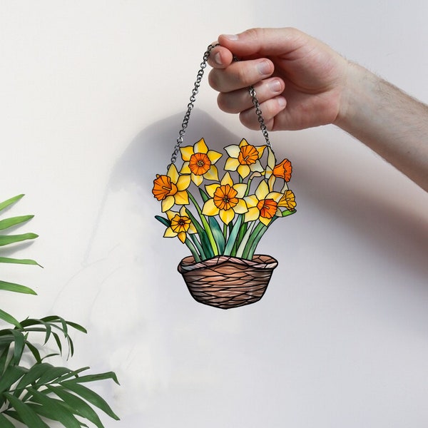Stained Glass Window Daffodils - Etsy