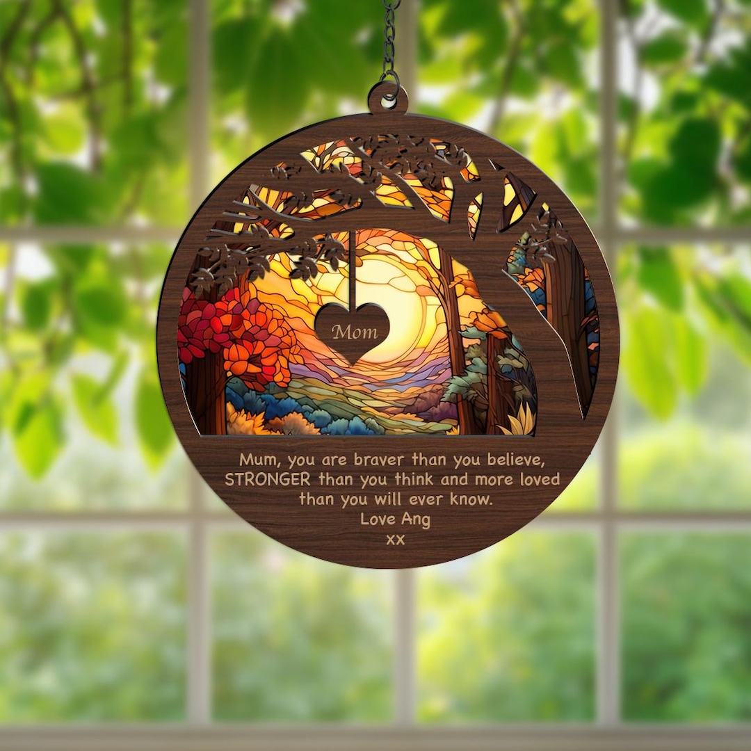 Personalized Memorial Suncatcher: Acrylic & Wood, Loss of Mom Gift - Etsy