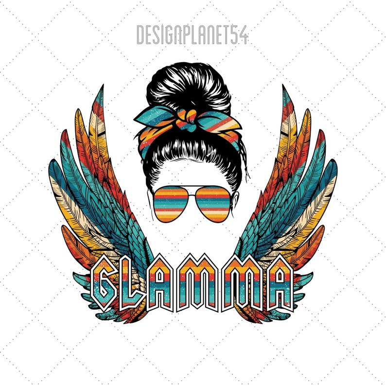 Glamma Png Messy Bun PNG, Digital Download, Vintage Sublimation Designs ...