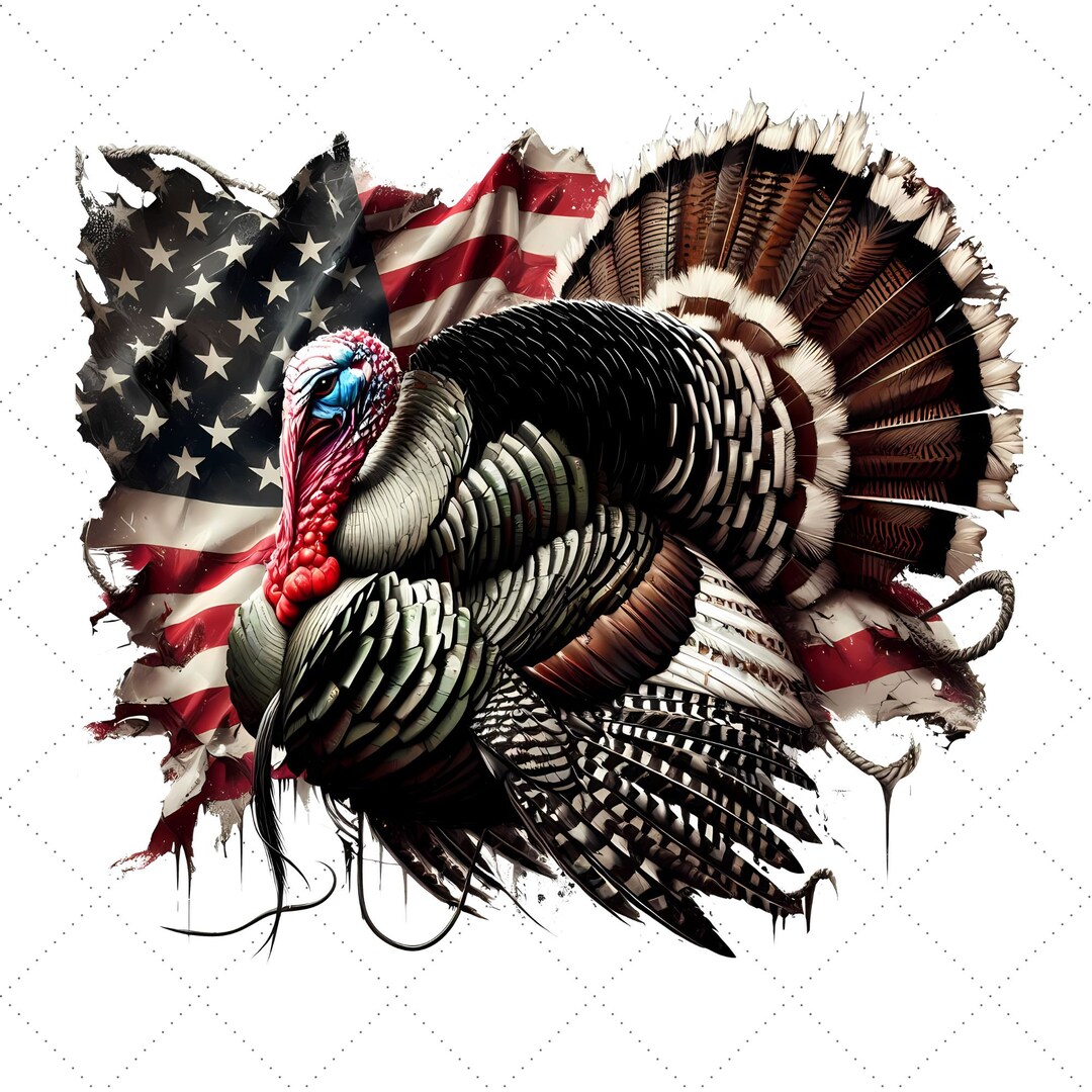 Turkey Hunting Png, 4th July Turkey Png, Camo and American Flag Turkey ...