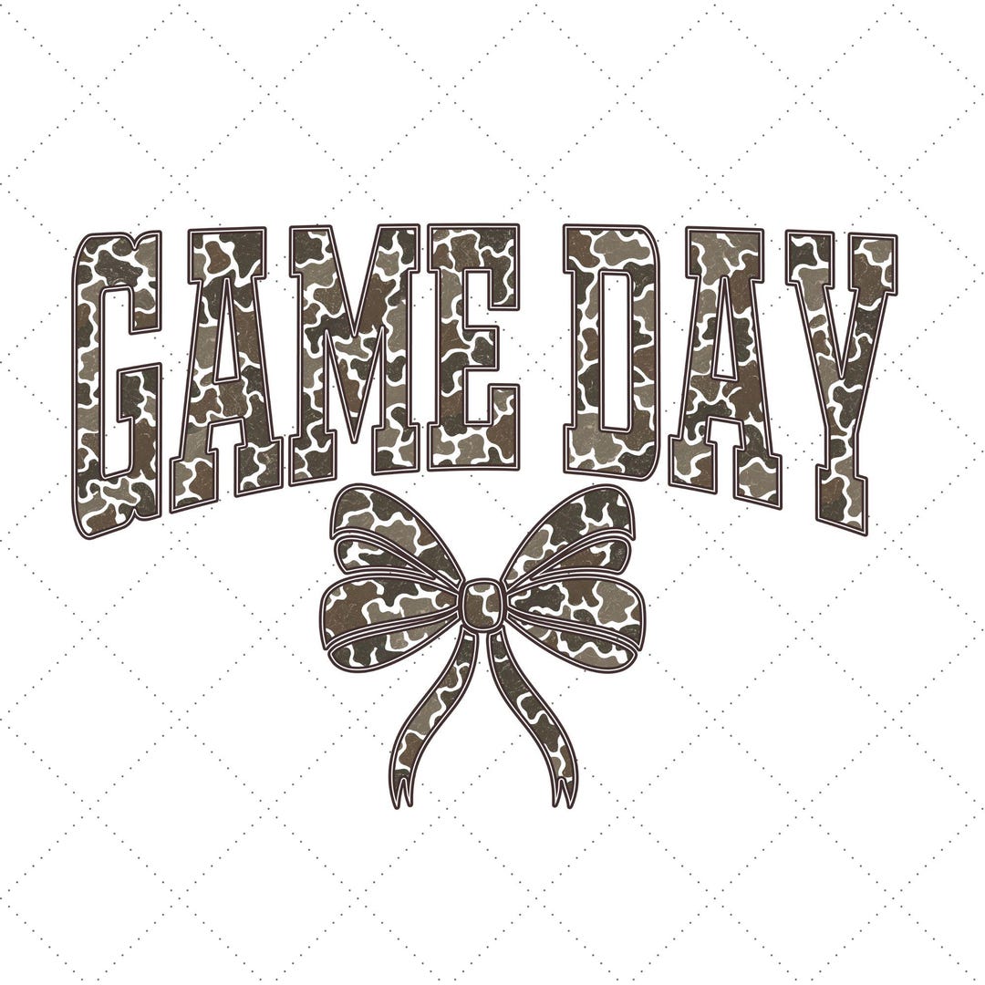 Retro Camo Game Day PNG: Distressed Varsity Sports Design (digital ...