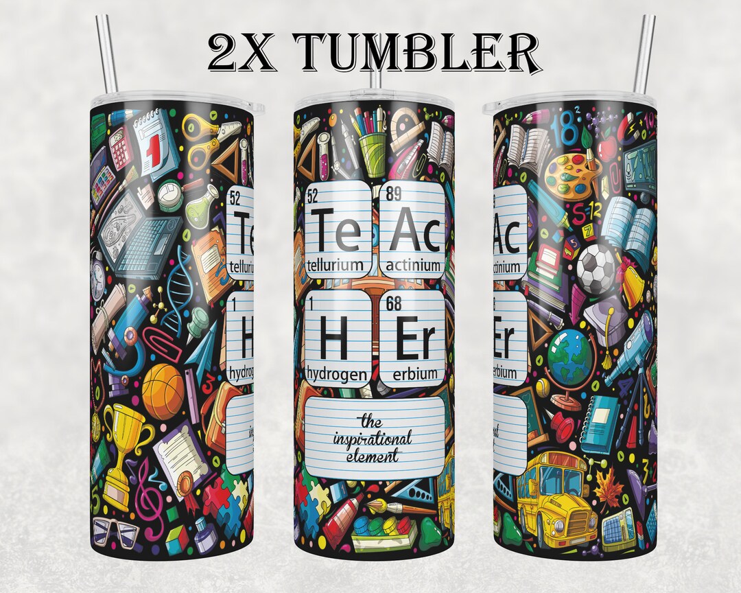 Periodic Table Teacher Tumbler Wrap PNG: Science Gift (digital Download ...