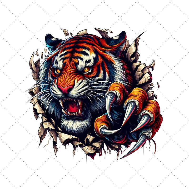 Tiger Claw Mascot PNG: School Spirit Sublimation Design (digital ...