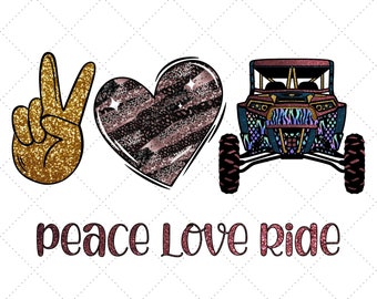 Peace Love Ride Png - Etsy