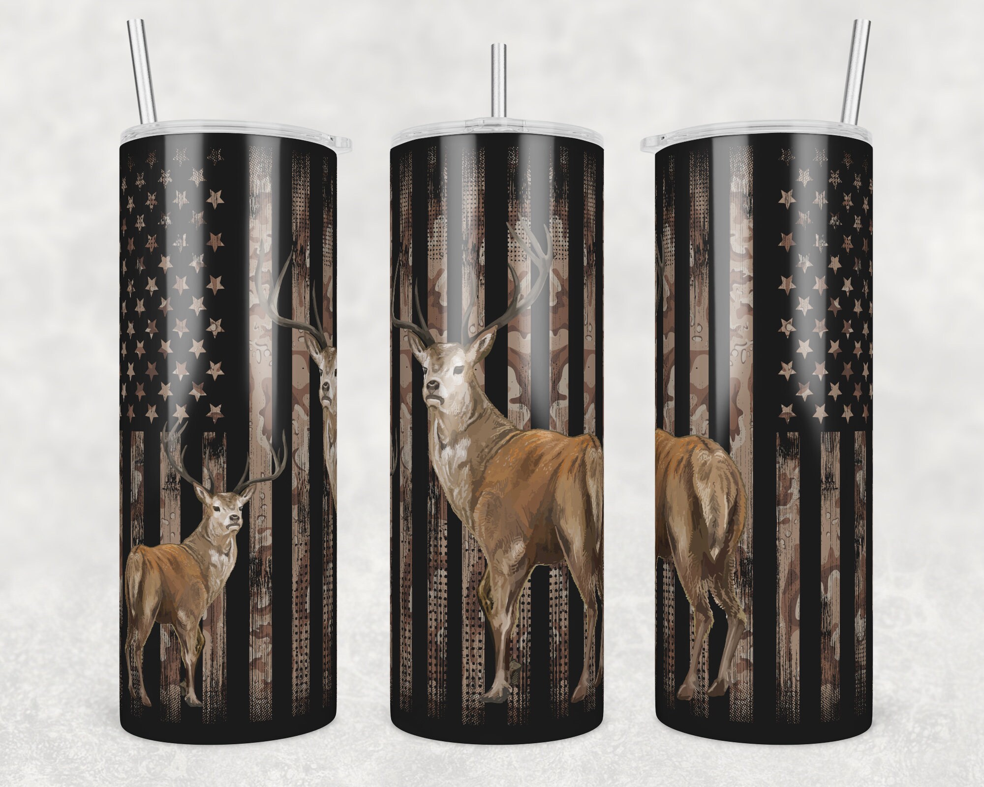 Deer Tumbler/hunting/American/20oz Skinny Tumbler Home & Living ...
