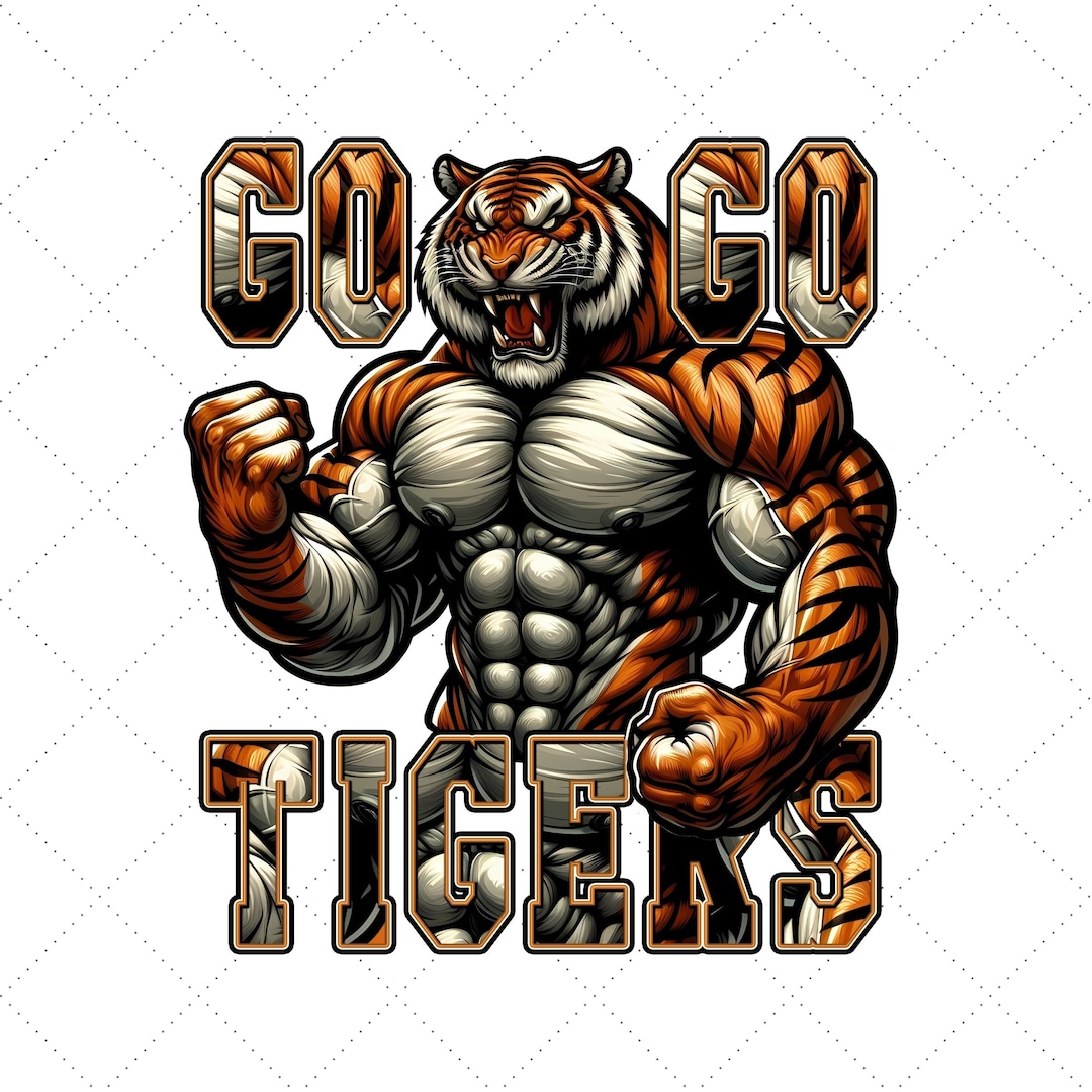Go Tigers Png, Muscular and Angry Tiger, Tiger Sublimation Download ...