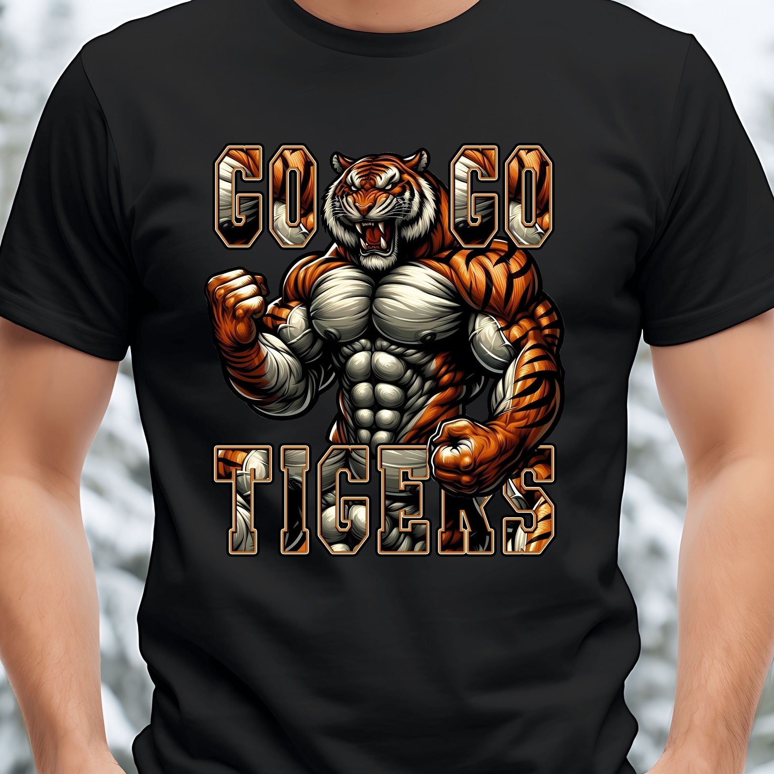 Muscular Tiger Sublimation Design: Go Tigers PNG (digital Download) - Etsy