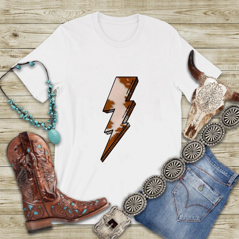 Cowhide Lightning Bolt PNG Bundle: Western Sublimation Designs (digital ...