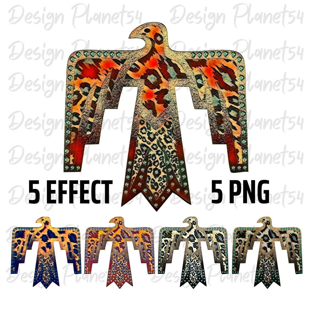 Western Thunderbird PNG Bundle: Leopard Print Sublimation Designs ...