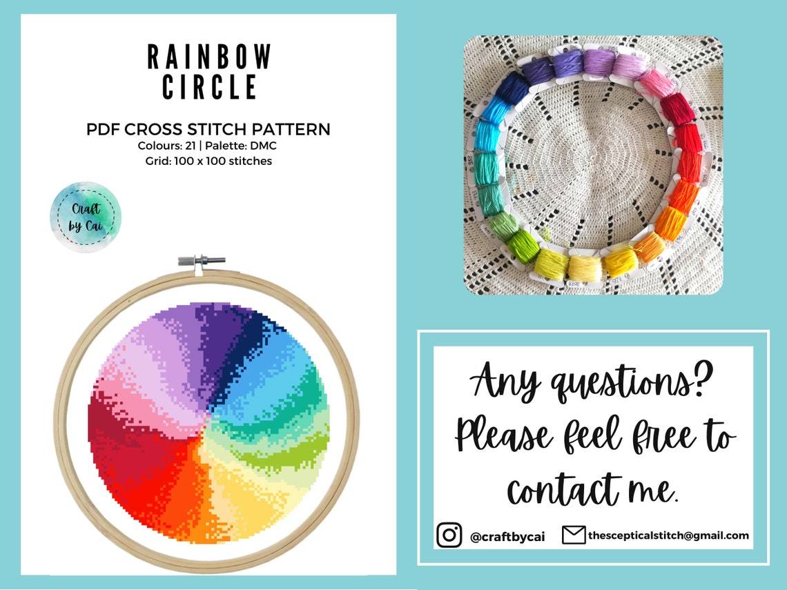 Rainbow LGBTQ+ Queer Cross Stitch Pattern. Pride Cross Stitch. Rainbow ...