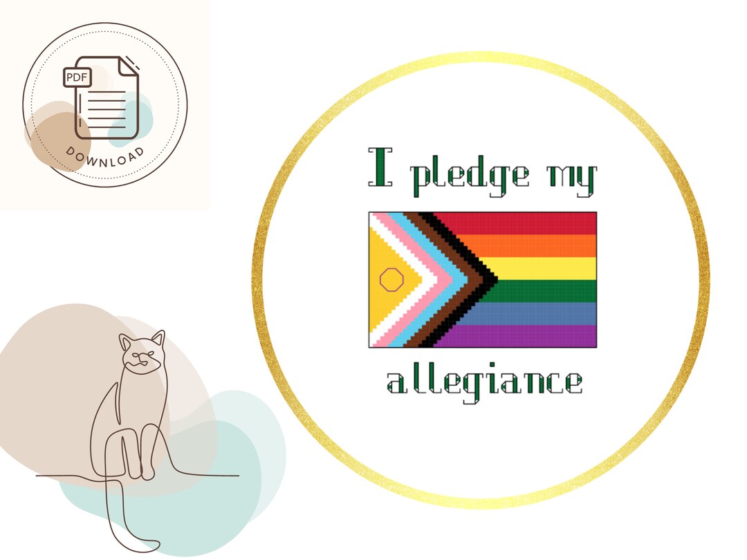 Progress Pride Flag Cross Stitch Pattern. Queer Cross Stitch. LGBT ...