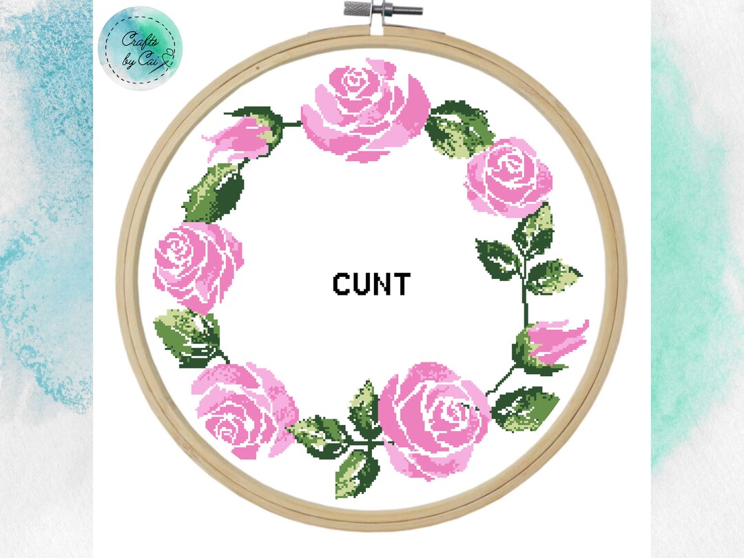 Rose Cross Stitch Pattern. Curse Word Cross Stitch. Sassy Counted Cross ...