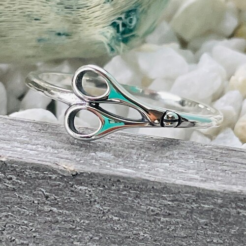 Sterling Silver DAINTY Scissor Ring Scissors Hairdresser - Etsy