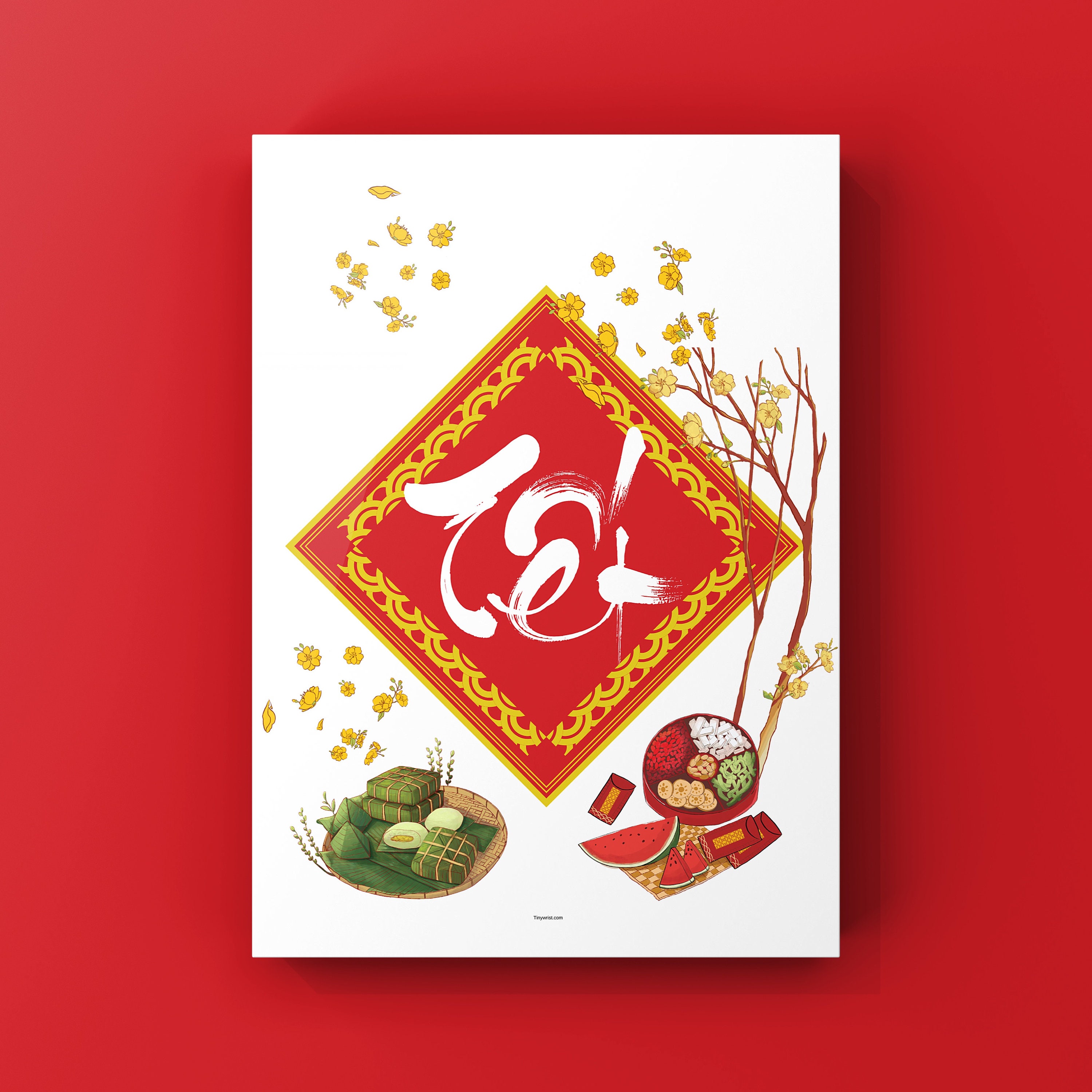 PRINTABLE Tet Poster Digital Download Art Lunar New Year Wall Art ...