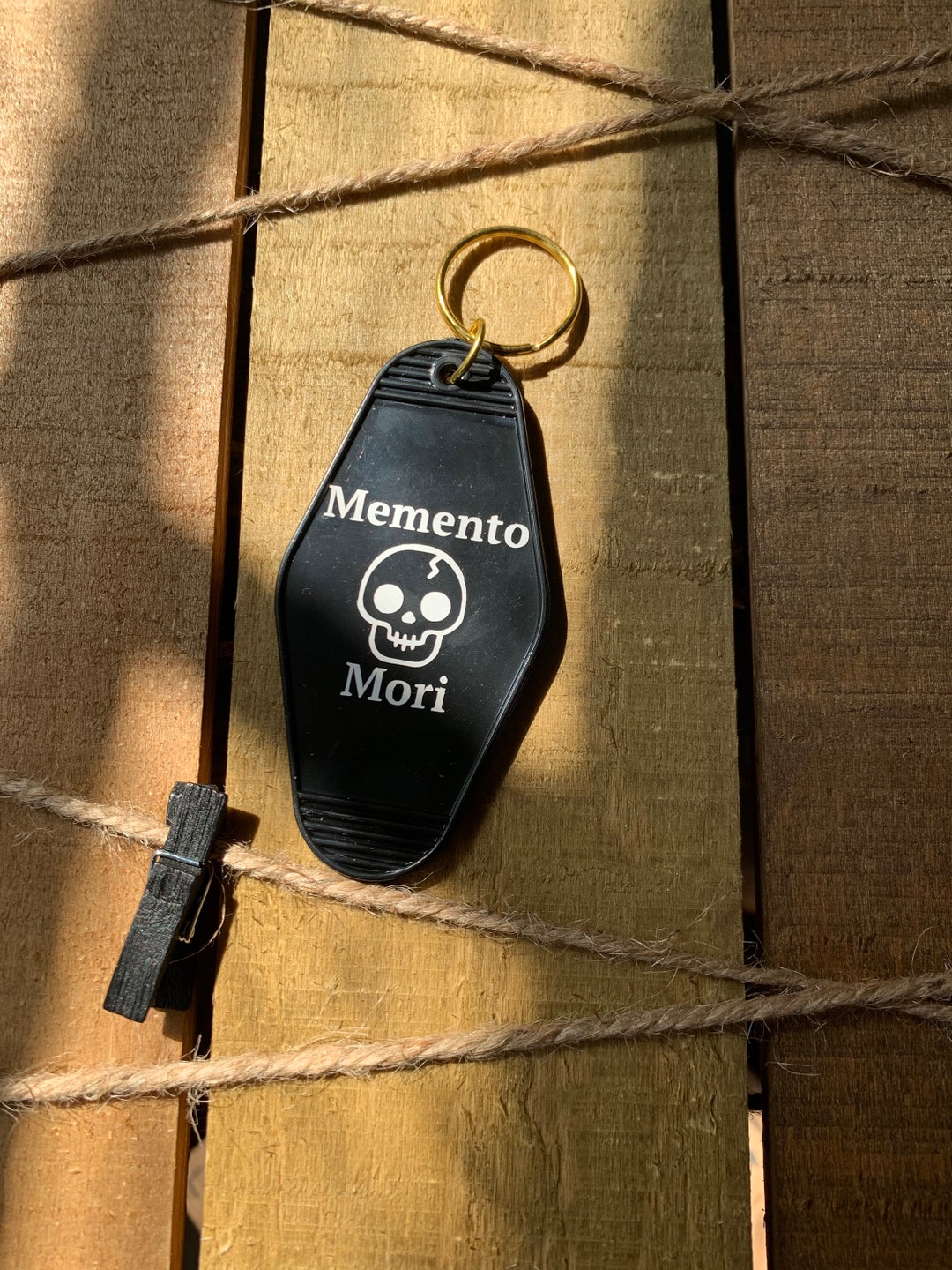 Memento Mori Motel Style Keychain - Etsy