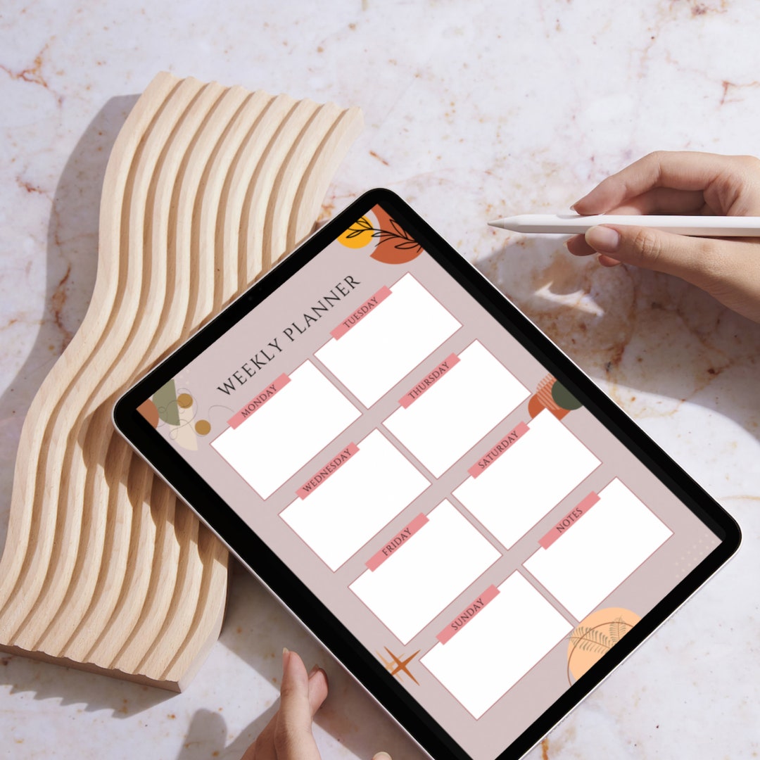 Undated Weekly Planner, Boho Style Weekly Planner, Aesthetic Design ...