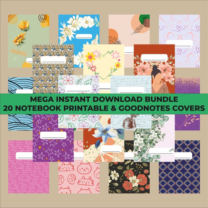 Goodnotes Cover, Notebook Cover, Insert Pages, Sticker Bundle, Instant ...